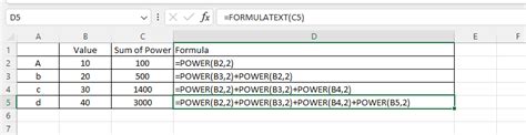 Google Sheets Excel Formula For Sum Of Power Need To Expand Cell By