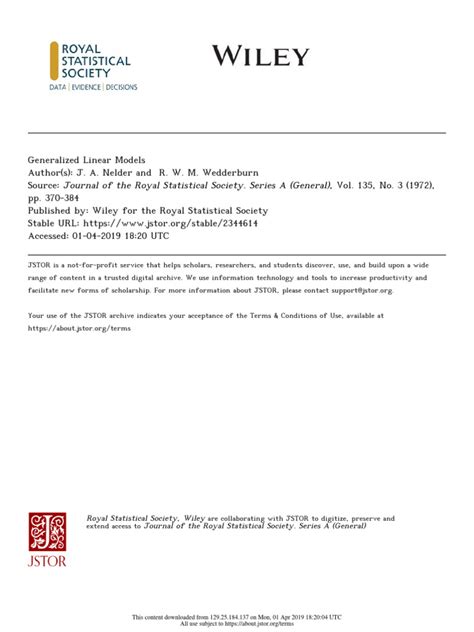 Theory Generalized Linear Model Pdf Degrees Of Freedom Statistics