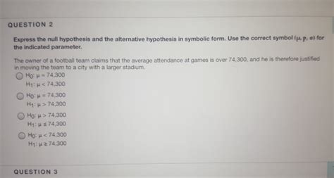 solved question 2 express the null hypothesis and the