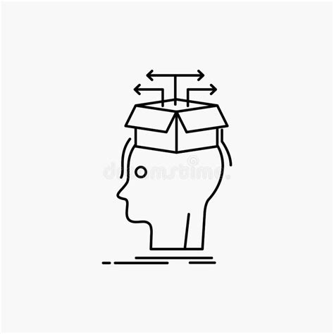 Data Extraction Head Knowledge Sharing Line Icon Vector Isolated Illustration Stock Vector