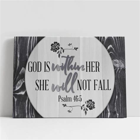 Christian Canvas Wall Art Psalm 465 God Is Within Her She Will Not
