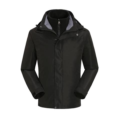 Rain Jackets For Men With Pockets And Hoodie 3 In 1 Detachable Fleece