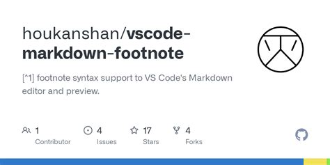Github Houkanshanvscode Markdown Footnote 1 Footnote Syntax