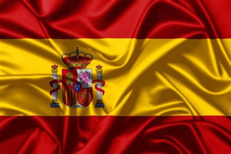 Premium Photo Kingdom Of Spain Waving Flag Close Up Satin Texture