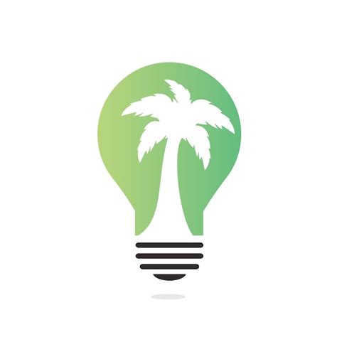 Premium Vector Abstract Bulb Lamp With Palm Tree Logo Design