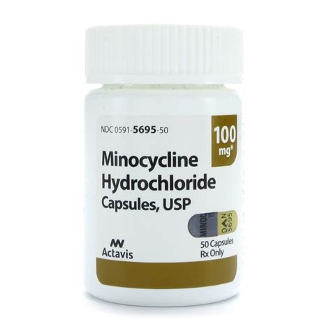 Minocycline Hcl 100mg 50 Capsules Bottle Mcguff Medical Products