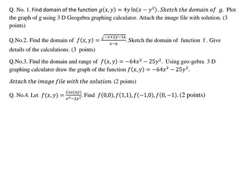 Solved Q No Find Domain Of The Function Chegg