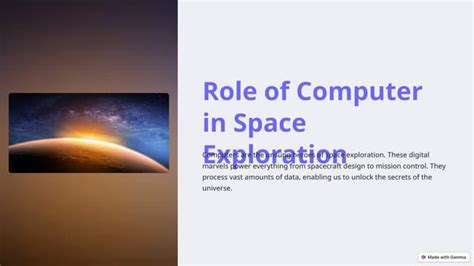 Role Of Computer In Space Explorationpptx