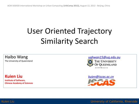Ppt User Oriented Trajectory Similarity Search Powerpoint