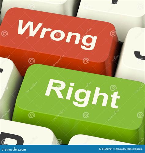 Right And Wrong Computer Keys Showing Results Validation Or Decisions