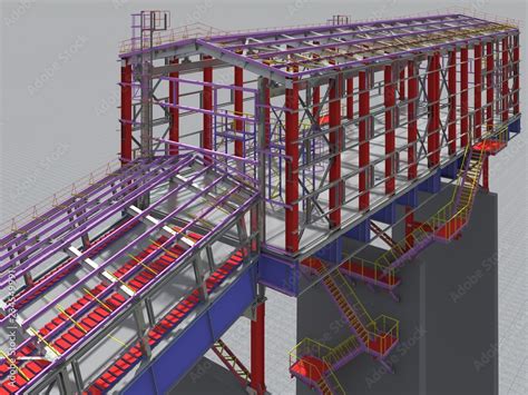 Bim Model 3d Structure Of Building Steel Structures Of Industrial Transportation Gallery