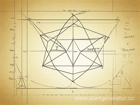Illustration Thales Theorem Explained With Geometric Shapes Ai Art