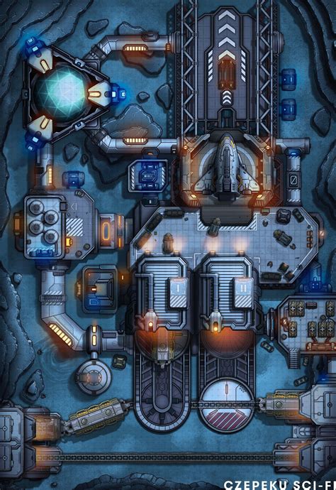 A Sci Fi Starfinder Battlemap From Czepeku The Asteroid Mining Port