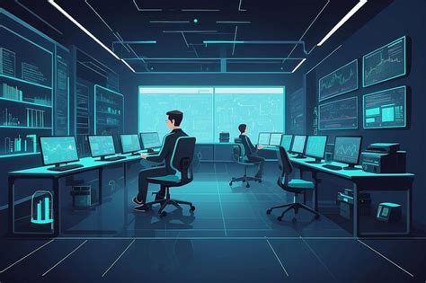Premium Photo Coding Lab Space Flat Vector Illustration For Programming Exercises