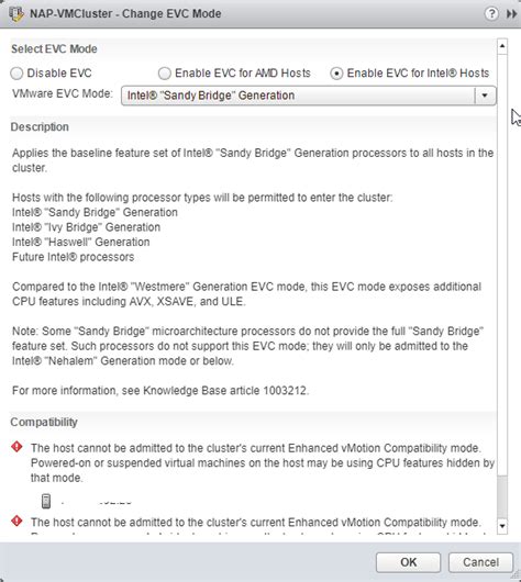 Solved Enable EVC Mode Without Downtime Experts Exchange