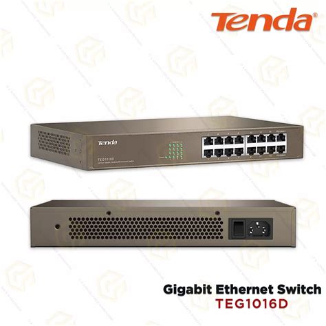 Tenda Teg1016d 16‑port Gigabit Unmanaged Switch 6 Kv Lightning Protection 3 Year