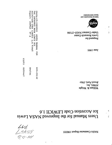 Pdf Users Manual For The Improved Nasa Lewis Ice Accretion Code Lewice 1 6