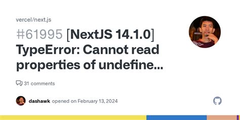 Nextjs 1410 Typeerror Cannot Read Properties Of Undefined Reading