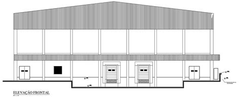 Front Elevation Of Incinerator Plant Factory In Autocad 2d Drawing Cad