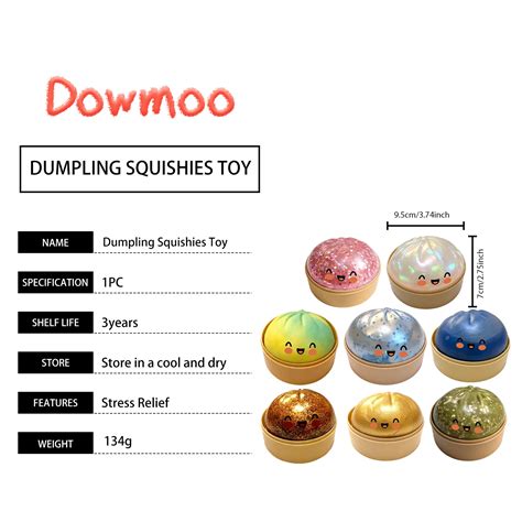 Dumpling Squishy Toy Blue Glitter Cute Simulated Bun Stress Relief Slow