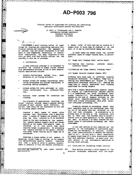 Pdf Tutorial Survey Of Algorithms For Locating And Identifying Spatially Distributed Sources