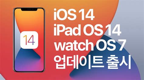 애플 iOS 14 iPadOS 14 watchOS 7 정식 버전 출시