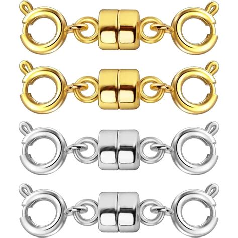 Cierres Y Cierres Magnéticos Dobles Para Collar Extensor De Pulsera De Oro Y Plata De 14