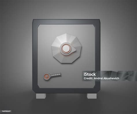 검은색 배경 3d 렌더링에 격리된 닫힌 강철 문이 있는 은행 금고 금고 금과 돈 저장 정면도에 대 한 자물쇠와 코드 조합과 금속 상자의 만화 아이콘 0명에 대한 스톡 사진