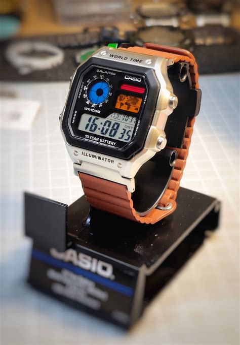 Casio Ae 1200 Modifiziert Farbe Gefiltertes Display Und Magnetische