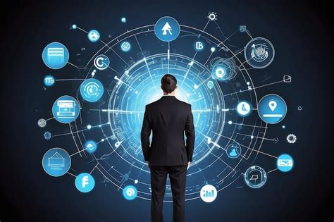 Premium Photo Businessman Future Web Technology And Icons On The