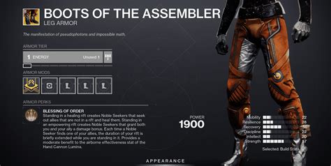 Boots Of The Assembler Boost In Destiny 2 Exotic Warlock Legs