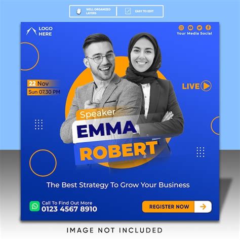 Premium Psd Template Speaker Sharing Session Online 2