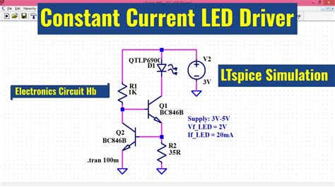 Ltspice Constant Current Led Driver Simulation Youtube
