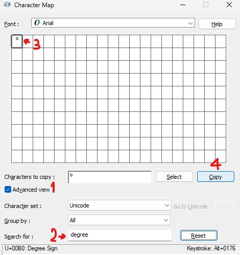 Windows Character Map Tìm gõ kí hiệu