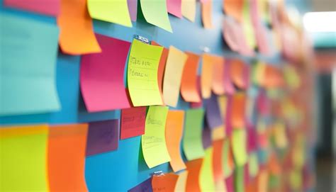 A Wall Full Of Post It Notes With Post It Notes On It Premium Ai