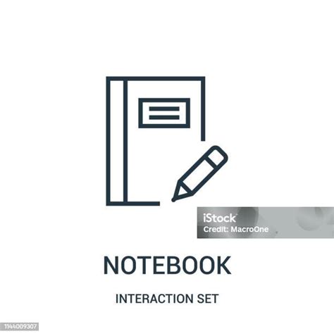 상호 작용 집합 컬렉션에서 전자 필기장 아이콘 벡터입니다 얇은 라인 노트북 개요 아이콘 벡터 일러스트 레이 션입니다 0명에 대한 스톡 벡터 아트 및 기타 이미지 Istock