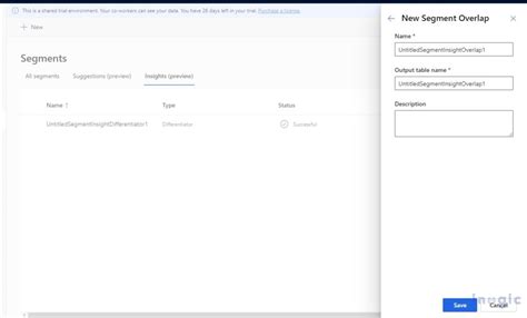 segment insights preview feature using differentiator and overlap