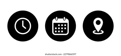 Time Date Address Icon Vector Isolated Stock Vector Royalty Free 2281324015 Shutterstock