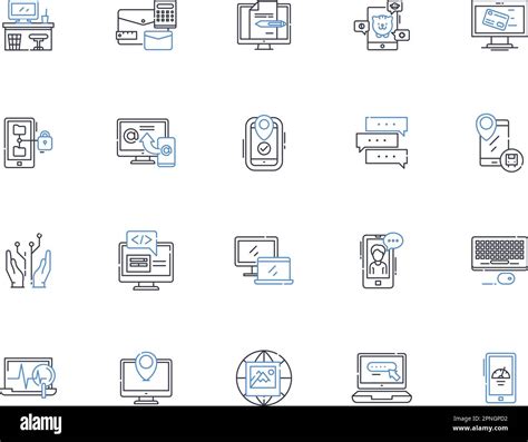 Market Segmentation Line Icons Collection Demographics Psychographics