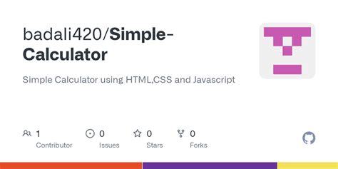 Github Badali420simple Calculator Simple Calculator Using Htmlcss And Javascript