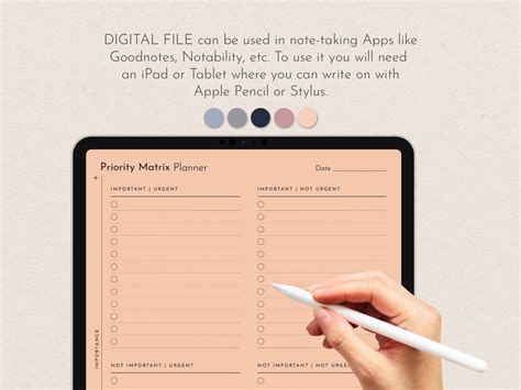 Task Priority Matrix Eisenhower Matrix Decision Matrix Productivity Planner Action Planner