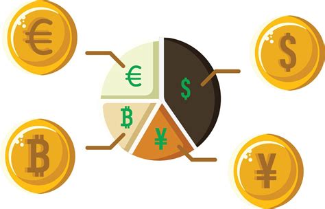 Currency Distribution Pie Chart With Coins Icon Illustration 57630192