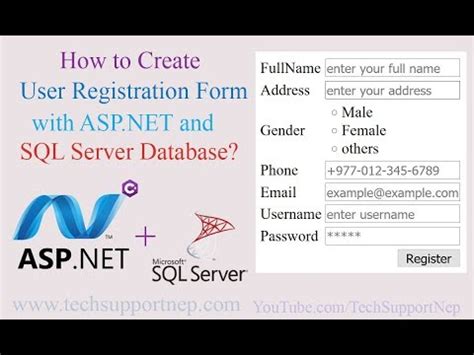 How To Create User Registration Form In ASP NET Using SQL Server