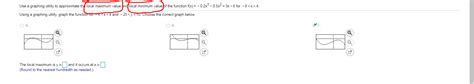 Solved Use A Graphing Utility To Approximate The Local