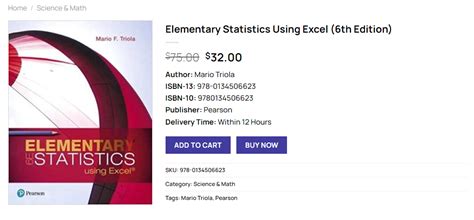 Pdf Elementary Statistics Using Excel 6th Edition Mario Triola