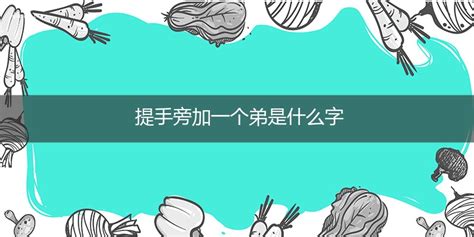 提手旁加一个弟是什么字 提手旁加一个弟念什么 趣百科