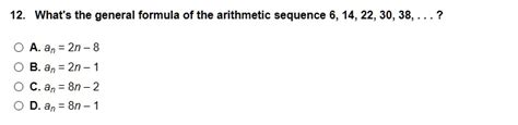 SOLVED What S The General Formula Of The Arithmetic Sequence OA An N