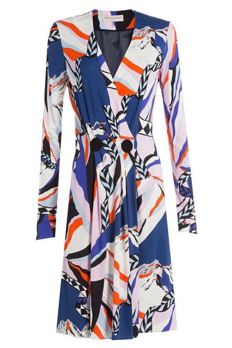 Emilio Pucci Printed Wrap Dress Modesens Printed Jersey Dress Pucci Print Printed Wrap Dresses