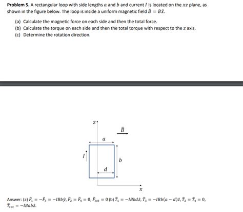 Solved Problem 5 A Rectangular Loop With Side Lengths A And