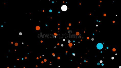Loop White Orange Blue Bokeh Particles Flow Up Background Stock Video